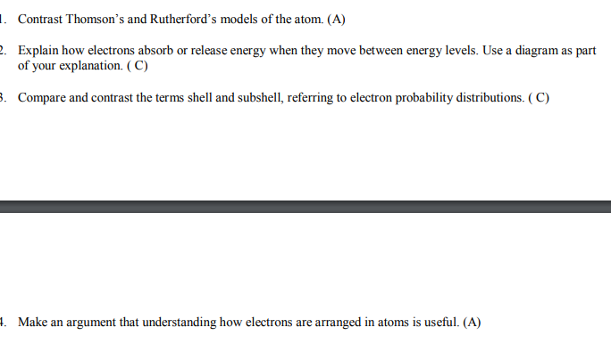 Solved Contrast Thomson's and Rutherford's models of the | Chegg.com
