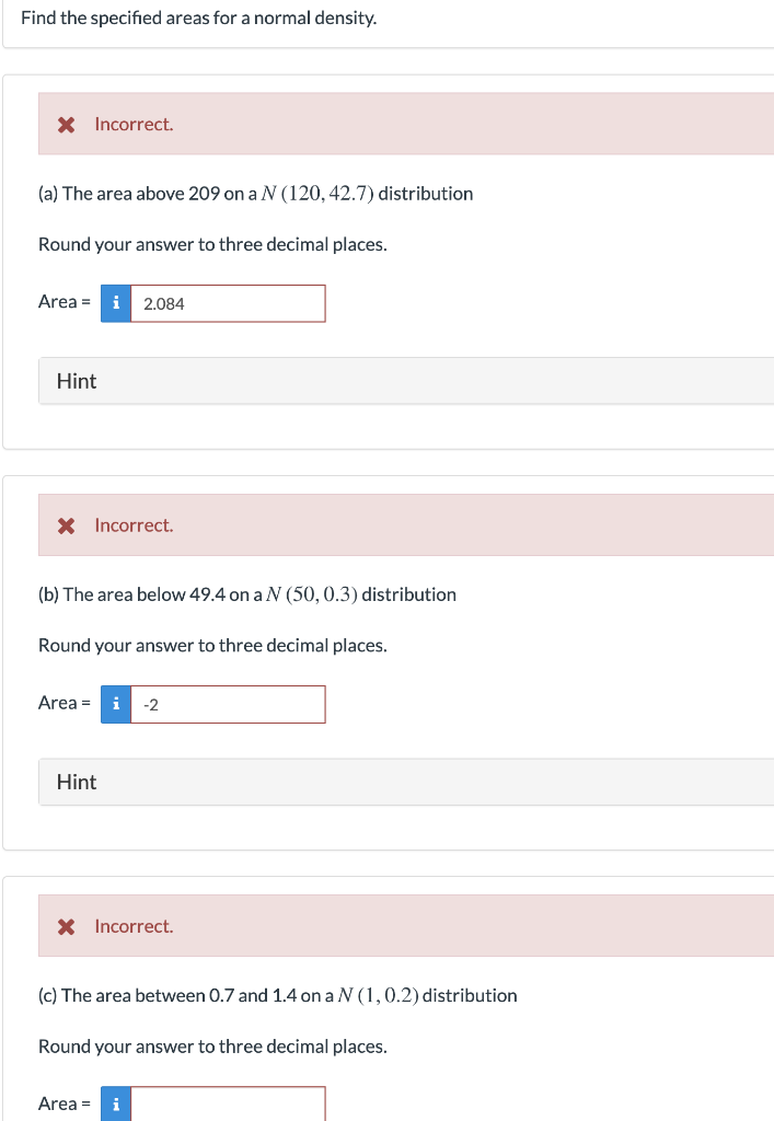 Solved Find the specified areas for a normal density. X | Chegg.com