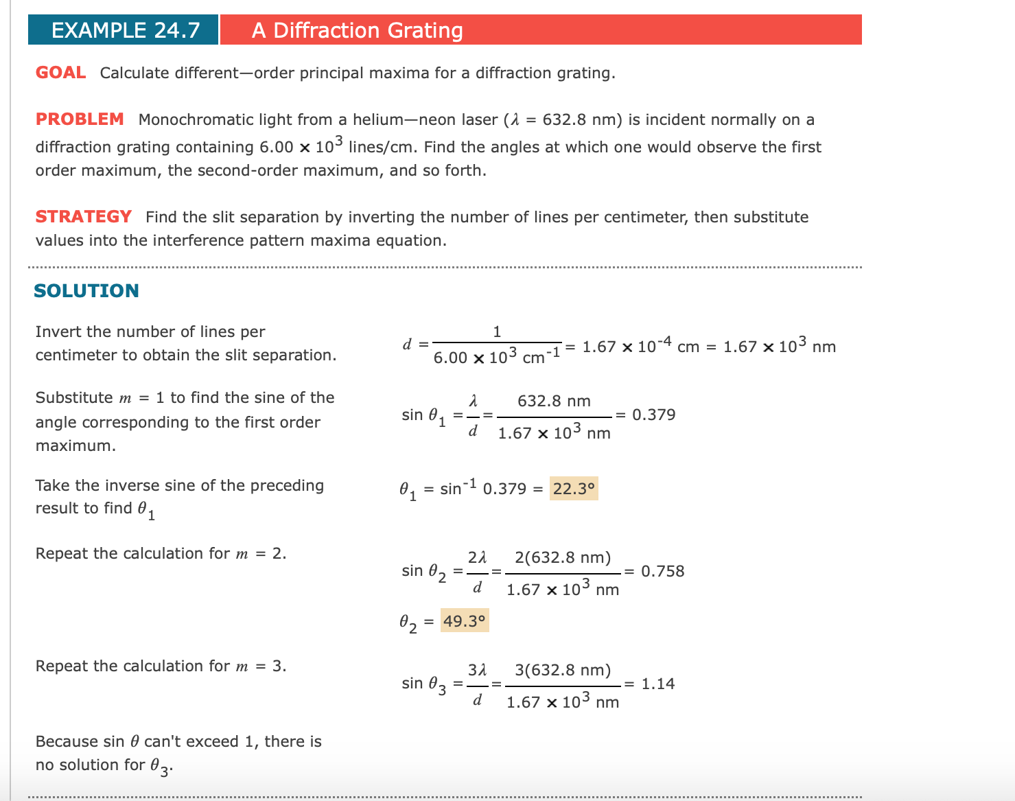 Solved GOAL Calculate different-order principal maxima for a | Chegg.com
