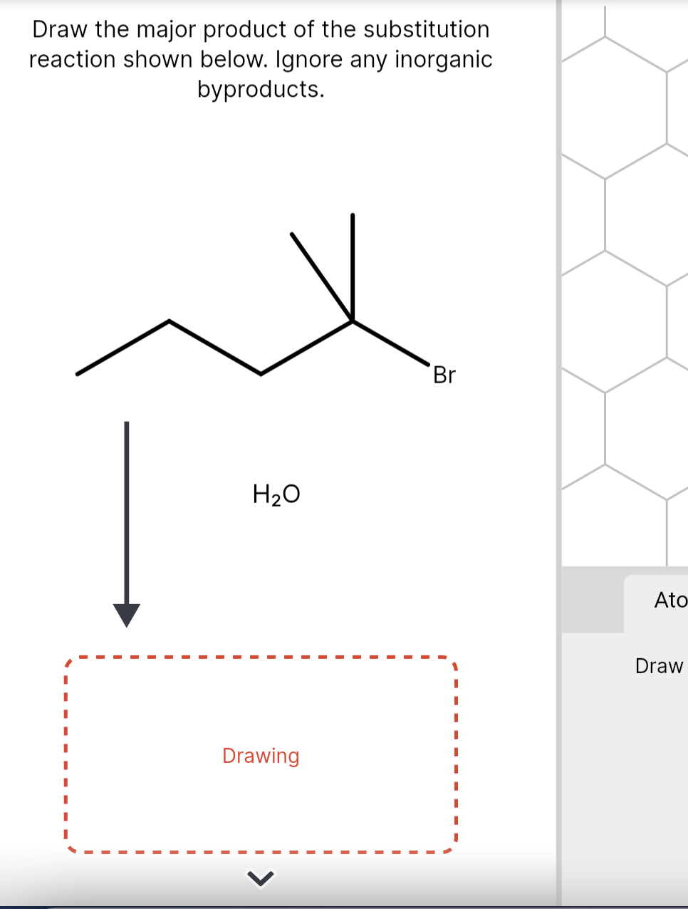 Solved Draw the major product of the substitution reaction | Chegg.com