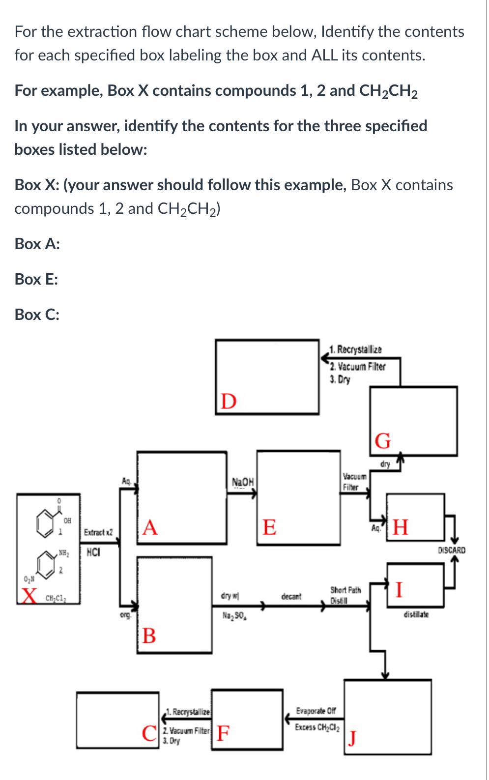 Solved For the extraction flow chart scheme below, Identify | Chegg.com