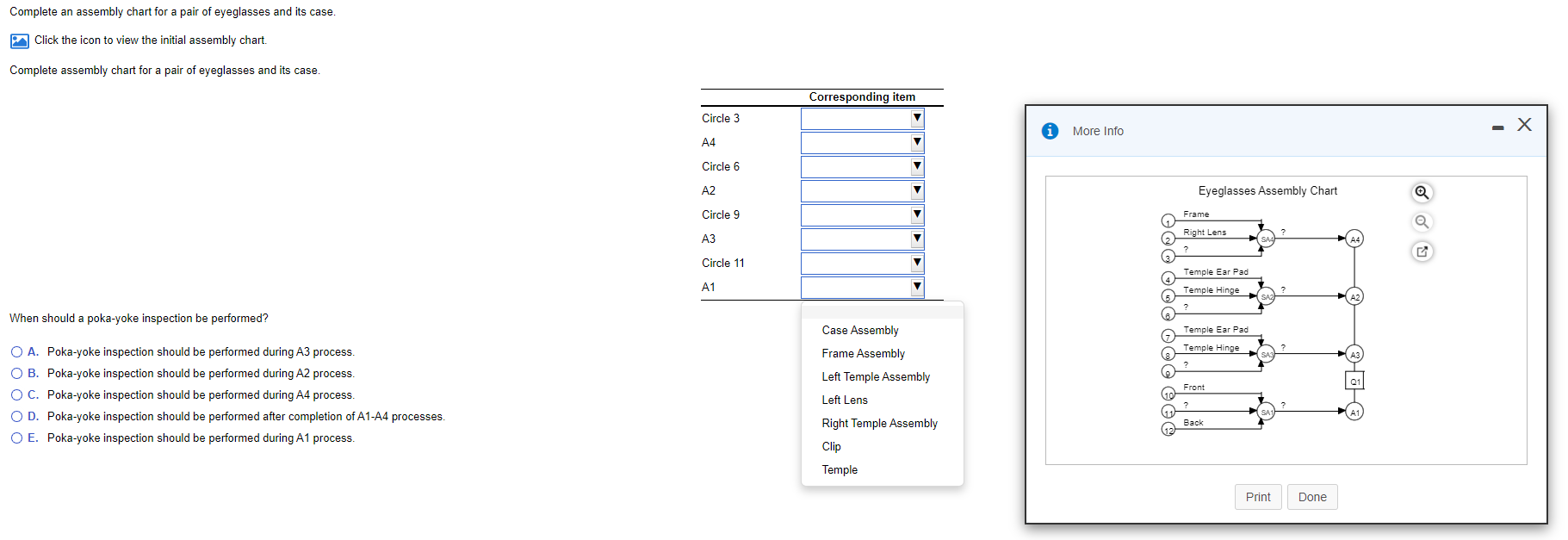 Solved Complete an assembly chart for a pair of eyeglasses | Chegg.com