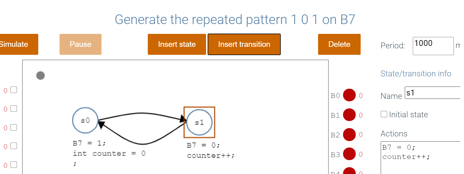 Generate the repeated pattern 101 on B7 Simulate | Chegg.com