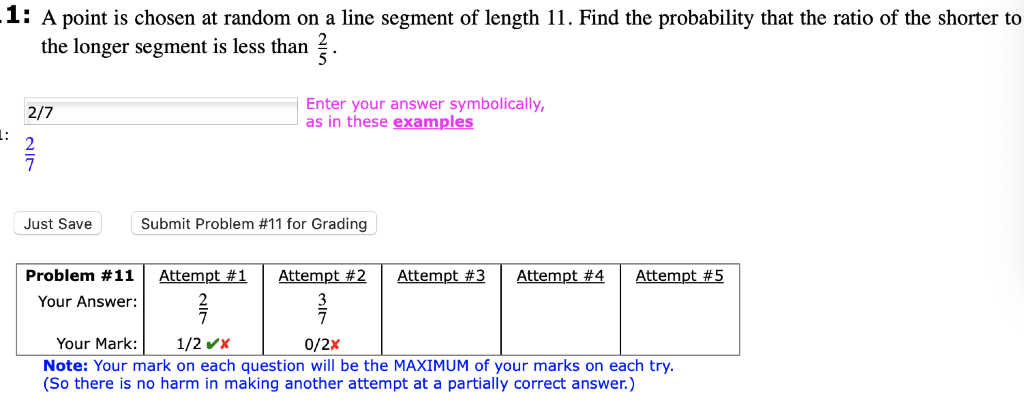 Solved 1: A point is chosen at random on a line segment of | Chegg.com