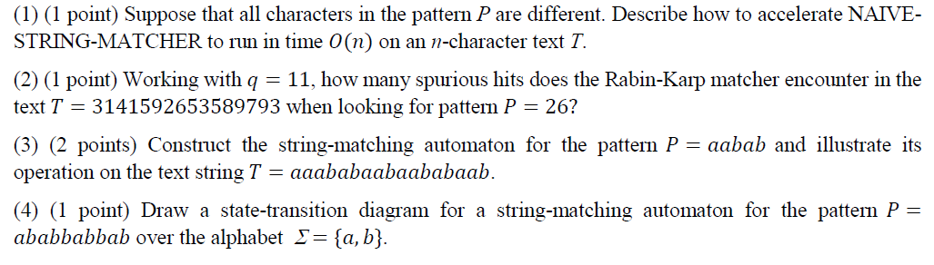(1) (1 point) Suppose that all characters in the | Chegg.com