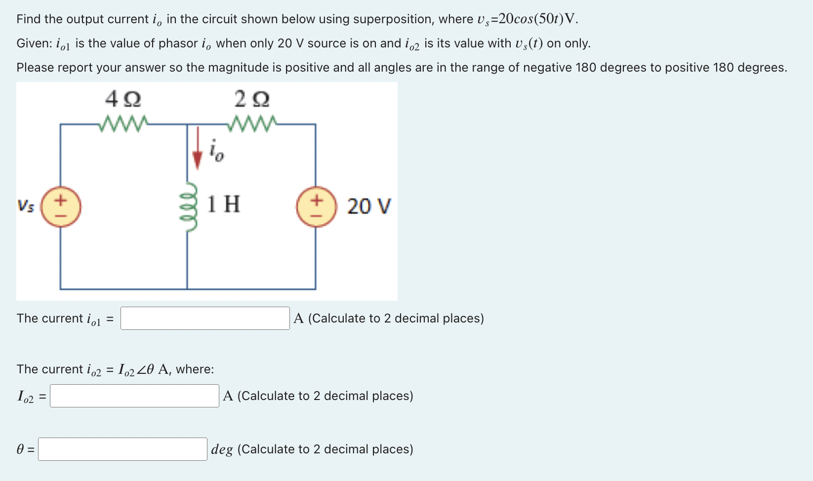 Solved Find the output current io in the circuit shown below | Chegg.com