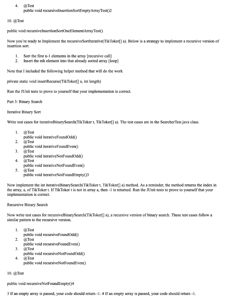 Assignment: Part 1: TikToker.java This class creates | Chegg.com