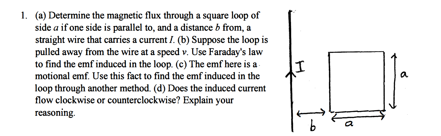 Solved 1. (a) Determine the magnetic flux through a square | Chegg.com