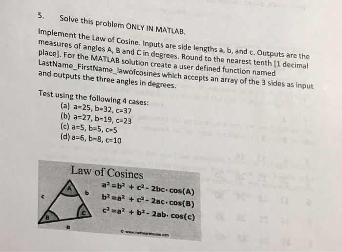 Solved 5. Solve this problem ONLY IN MATLAB. Implement the | Chegg.com