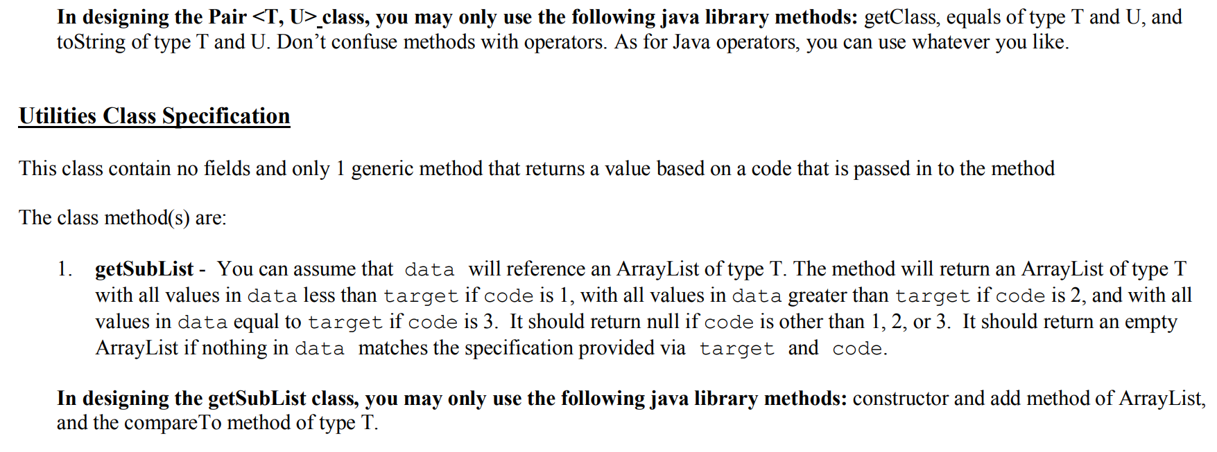 Pair Class Specification The Pair class represents | Chegg.com