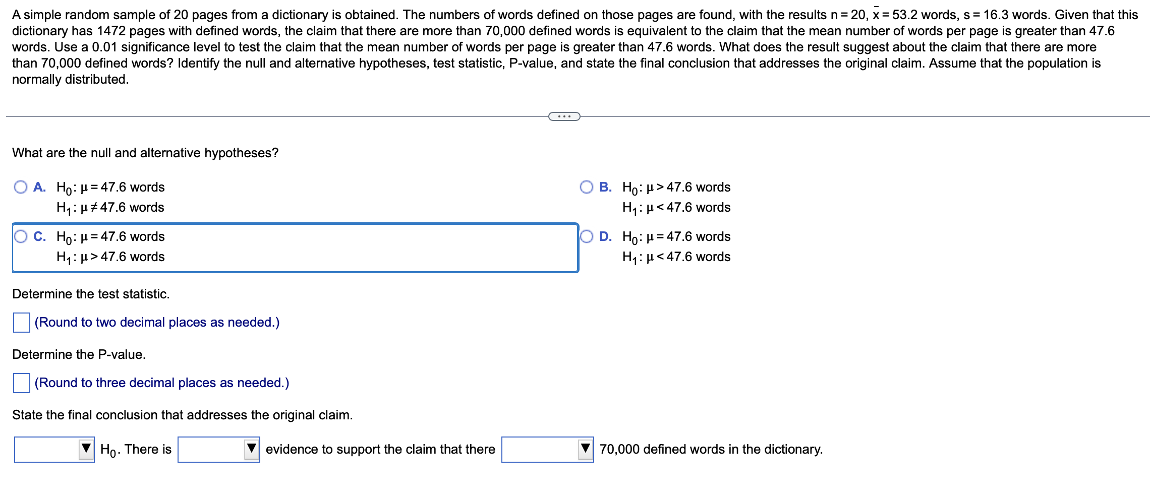 solved-a-simple-random-sample-of-20-pages-from-a-dictionary-chegg