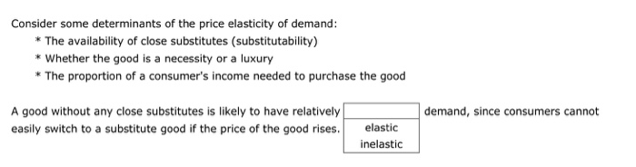 Solved Consider some determinants of the price elasticity of | Chegg.com