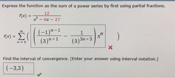 Solved Express the function as the sum of a power series by | Chegg.com