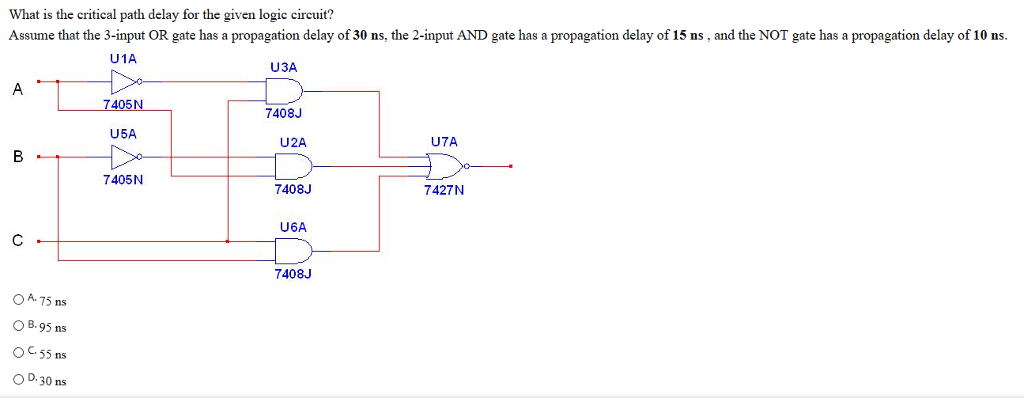 Solved What is the critical path delay for the given logic | Chegg.com