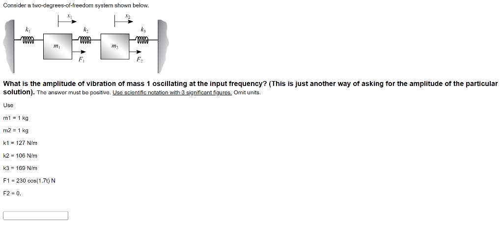 Solved Consider a two-degrees-of-freedom system shown below. | Chegg.com