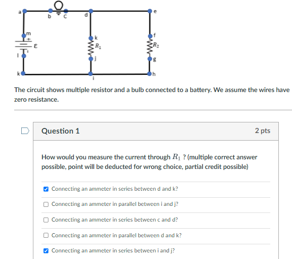 Solved The circuit shows multiple resistor and a bulb | Chegg.com
