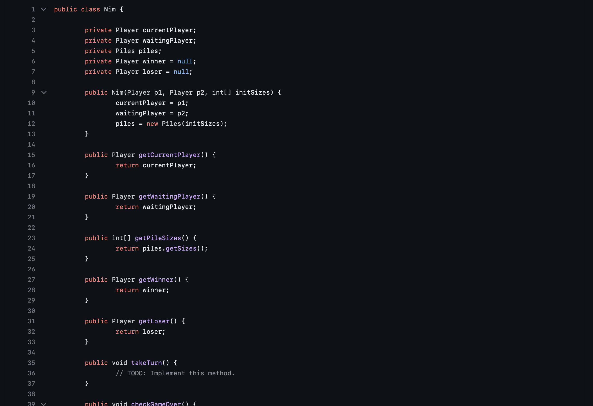 Solved @override public void notifyopponentMove(String name, | Chegg.com