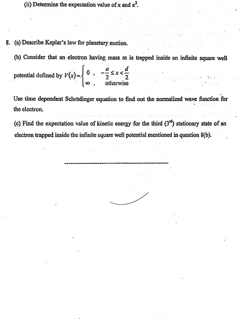 Solved (ii) Determine the expectation value of x and x2. (a) | Chegg.com