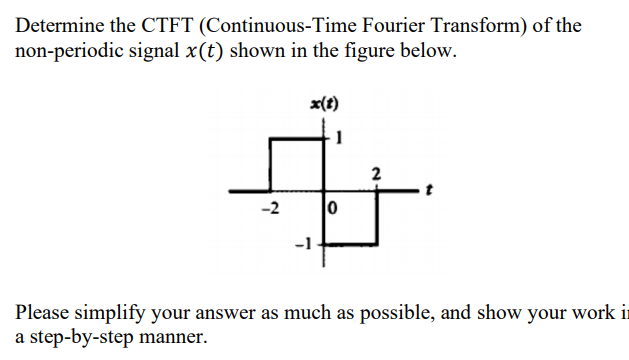 Solved Determine the CTFT (Continuous-Time Fourier | Chegg.com