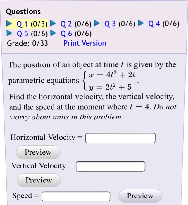 Solved The Position Of An Object At Time T Is Given By The
