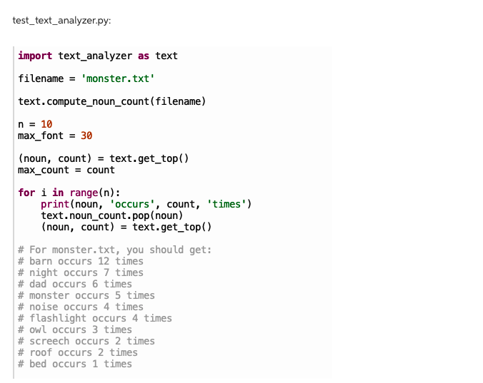 Solved 3.24 Exercise: Download text analyzer.py and test | Chegg.com
