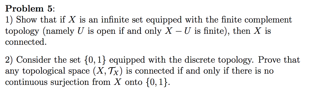 Solved Problem 5: 1) Show that if X is an infinite set | Chegg.com