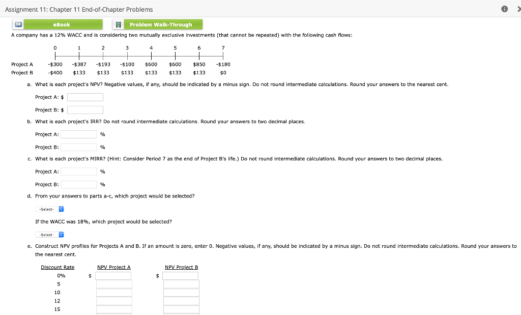 Solved Assignment 11: Chapter 11 End-of-Chapter Problems A | Chegg.com