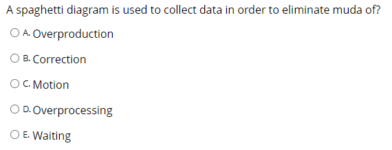 Solved A spaghetti diagram is used to collect data in order | Chegg.com