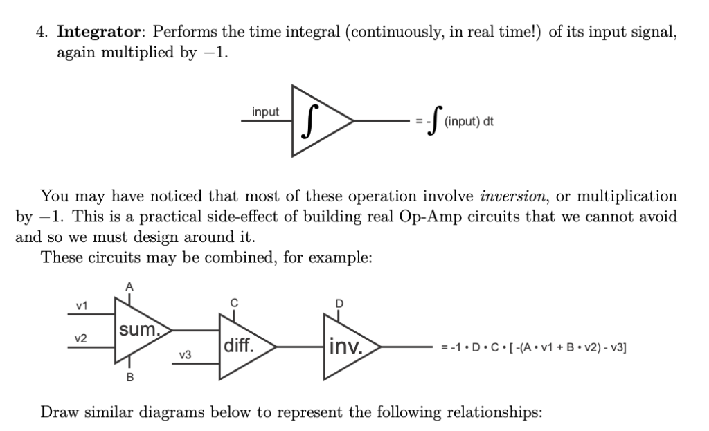 Solved 4. Integrator: Performs the time integral | Chegg.com