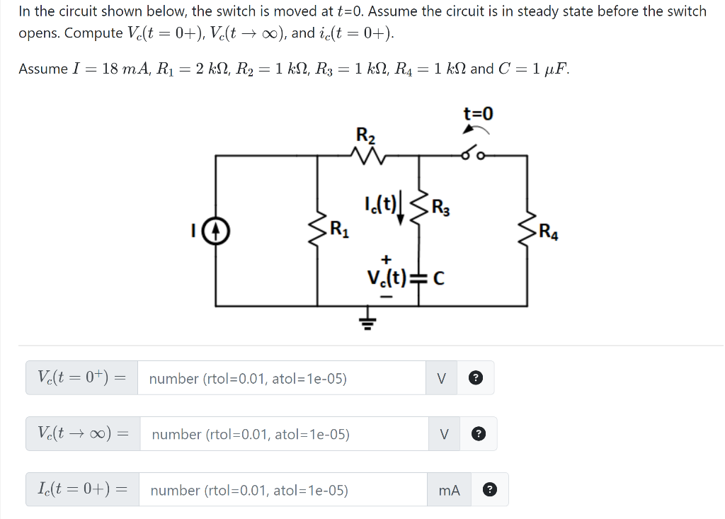 Solved N The Circuit Shown Below The Switch Is Moved At