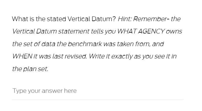 Solved What is the stated Vertical Datum? Hint: Remember- | Chegg.com