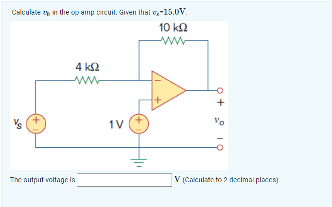 Solved Calculate v0 in the op amp circuit. Given that | Chegg.com
