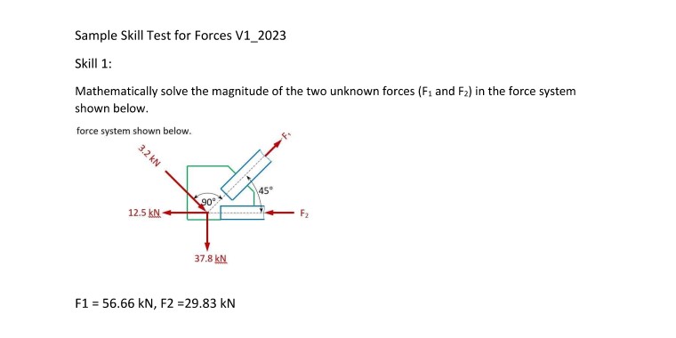 Solved Sample Skill Test for Forces V1_2023Skill | Chegg.com