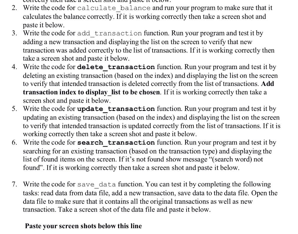 Solved Bank Account Register (25 points) In this lab we will | Chegg.com