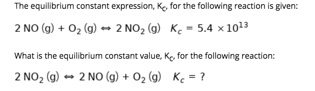 Solved The equilibrium constant expression, Kc, for the | Chegg.com
