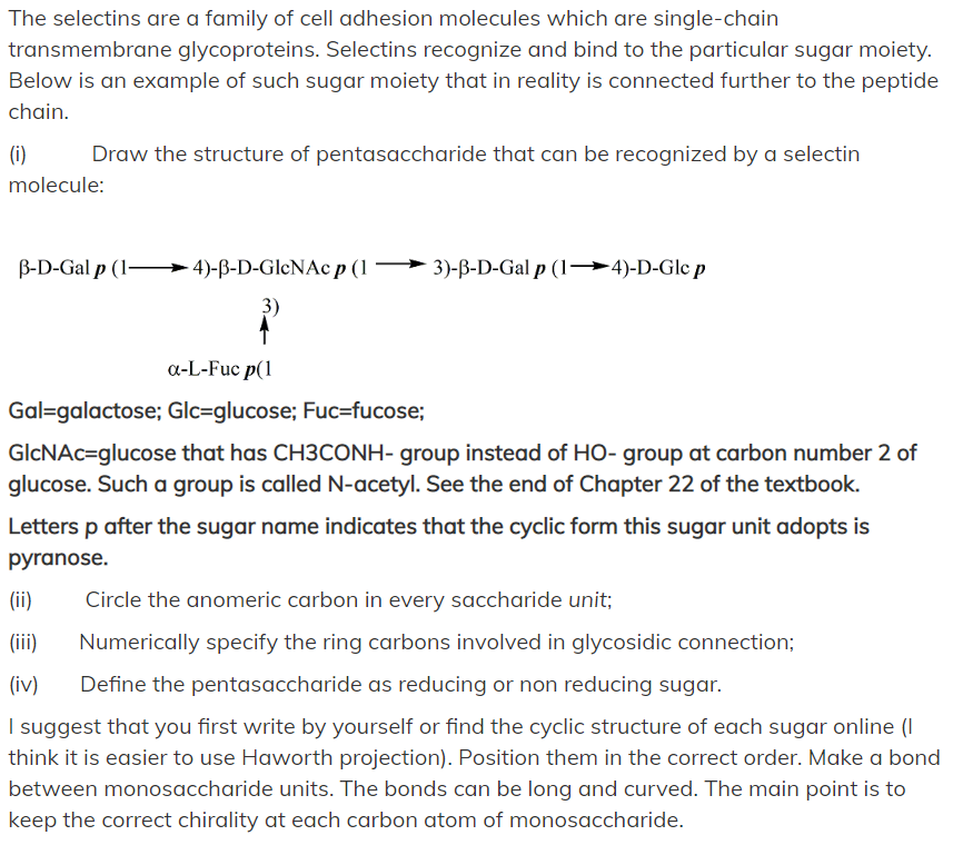 Solved The selectins are a family of cell adhesion molecules | Chegg.com