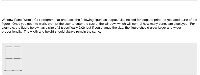 Solved Window Pane: Write a C++ program that produces the | Chegg.com