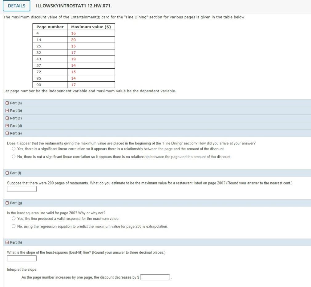 Solved DETAILS ILLOWSKYINTROSTAT1 12.HW.071. The maximum | Chegg.com