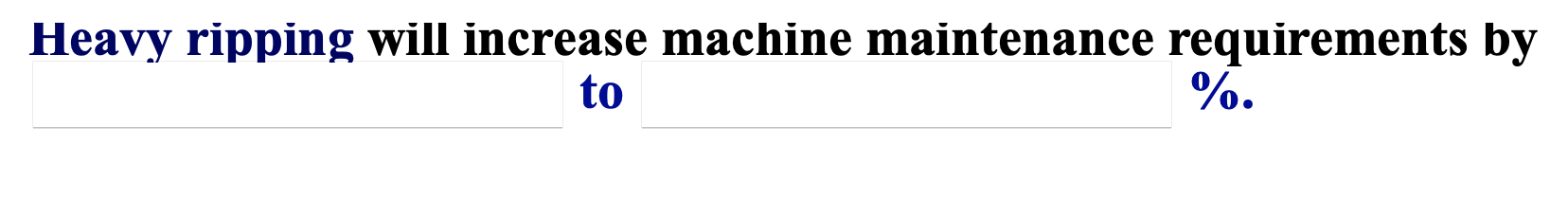 Solved Heavy ripping will increase machine maintenance | Chegg.com