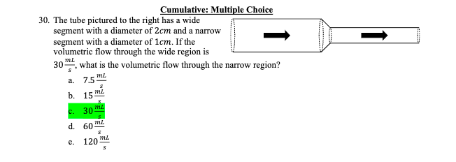 Solved Cumulative: Multiple Choice 30. The tube pictured to | Chegg.com