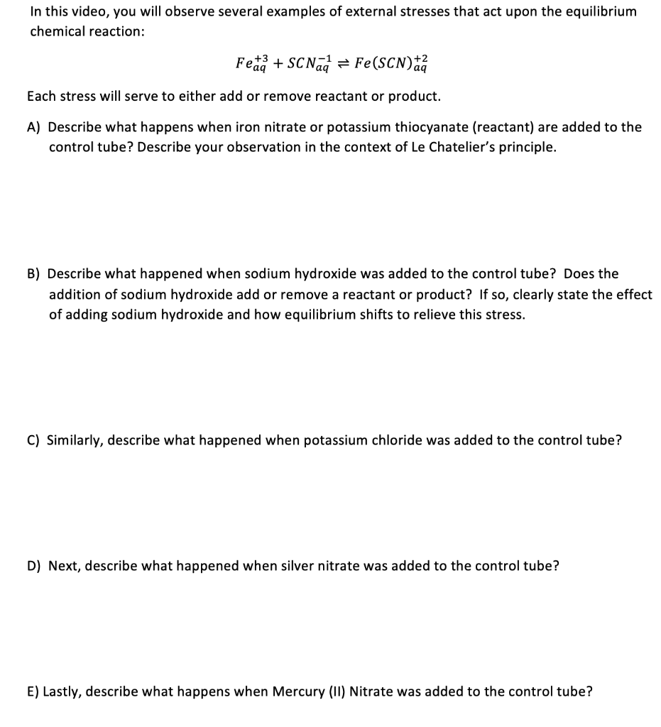 Solved In this video, you will observe several examples of | Chegg.com