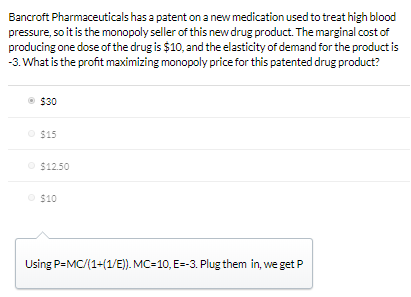 Solved Bancroft Pharmaceuticals has a patent on a new | Chegg.com