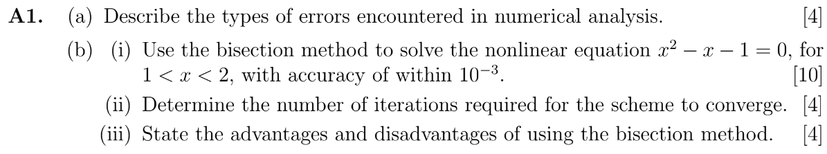 Solved 1. (a) Describe the types of errors encountered in | Chegg.com