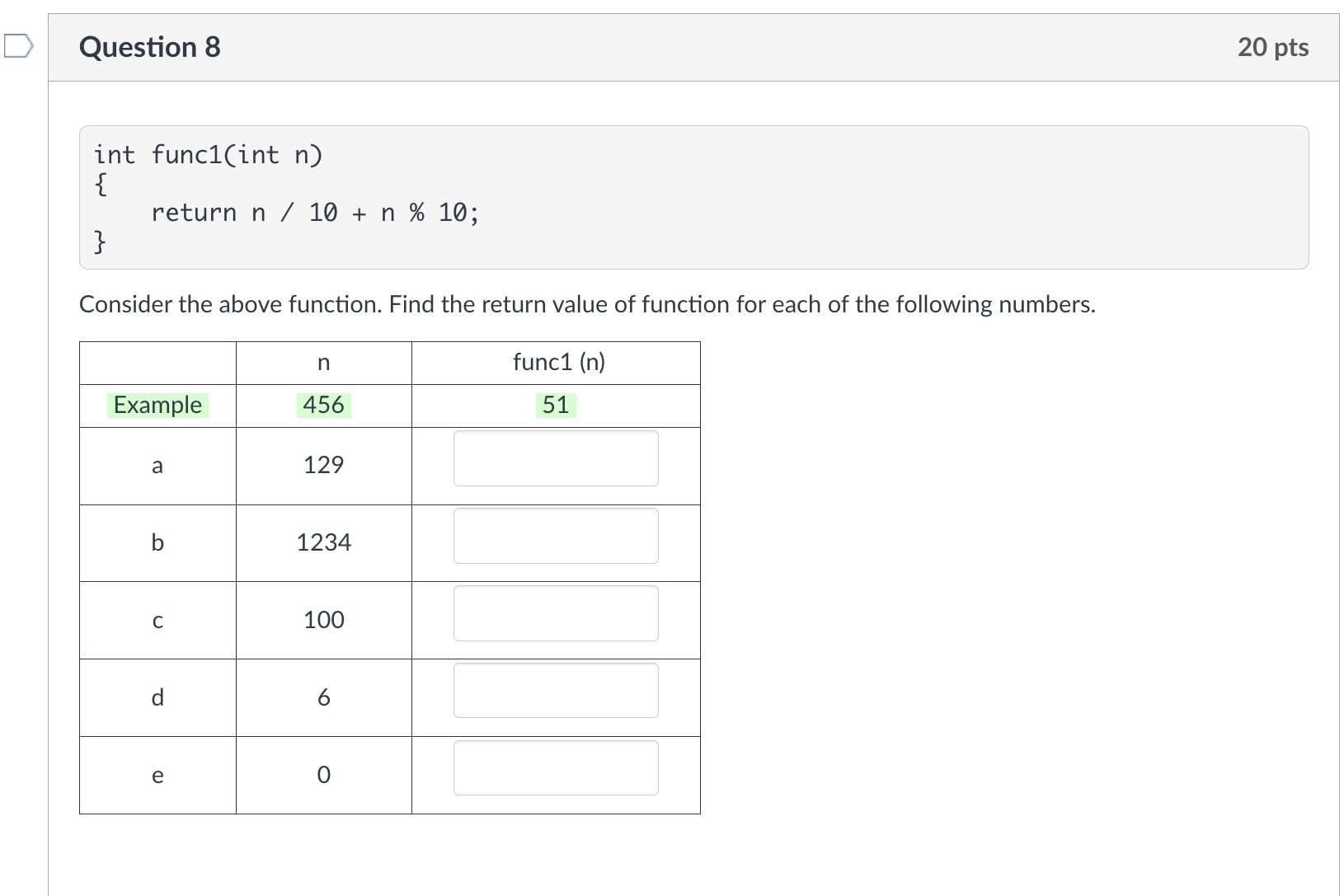 Solved Question 1 12 pts Answer the following questions as | Chegg.com