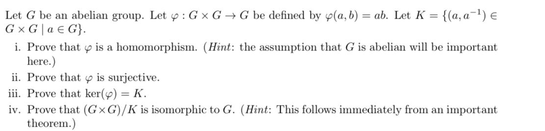 Solved Let G be an abelian group. Let : GxGG be defined by | Chegg.com