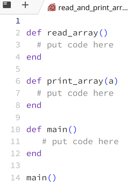 Solved Note: you will need to use print() as well as puts() | Chegg.com