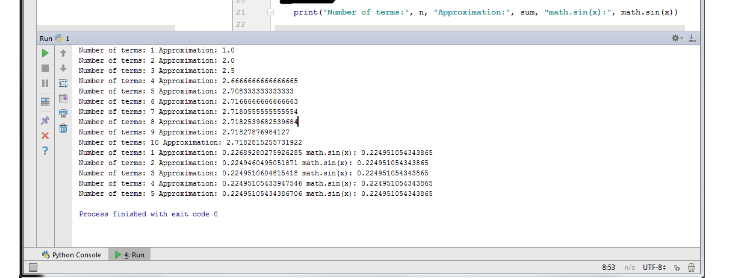 Solved Python is used 1) Write a loop to approximate the | Chegg.com