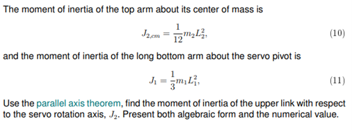 The moment of inertia of the top arm about its center | Chegg.com