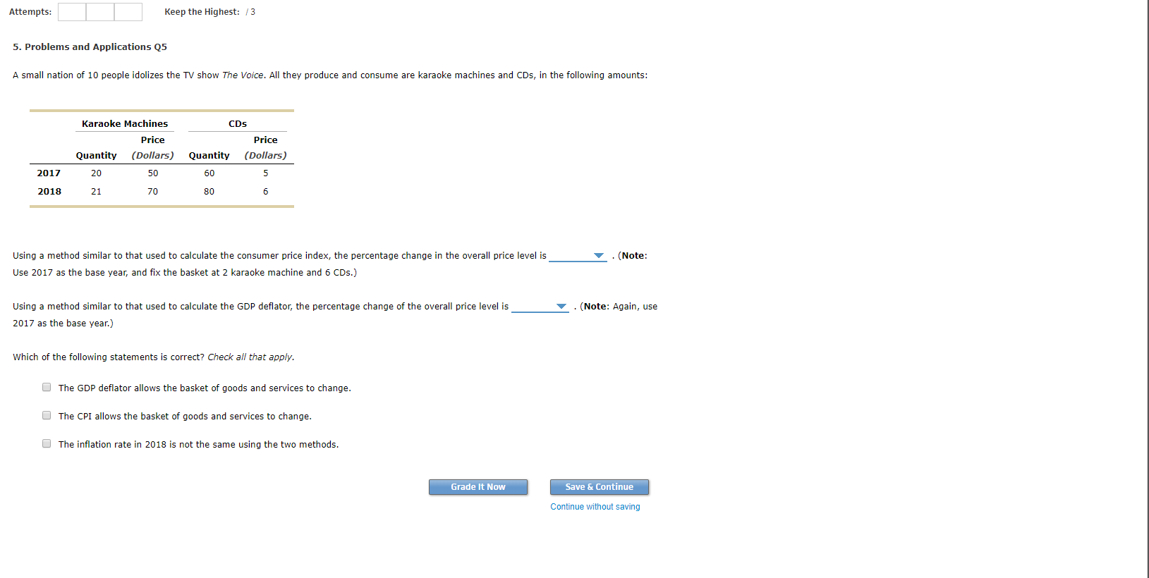 Solved Attempts: Keep the Highest: /3 5. Problems and | Chegg.com