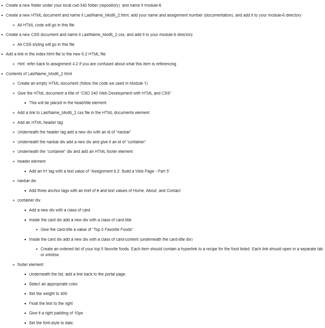 Solved Contents Of Lastnamemod62css Header Element 5895